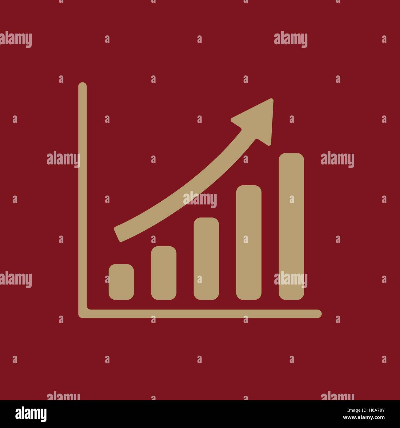 The growing graph icon. Progress symbol. Flat Stock Vector Image & Art ...