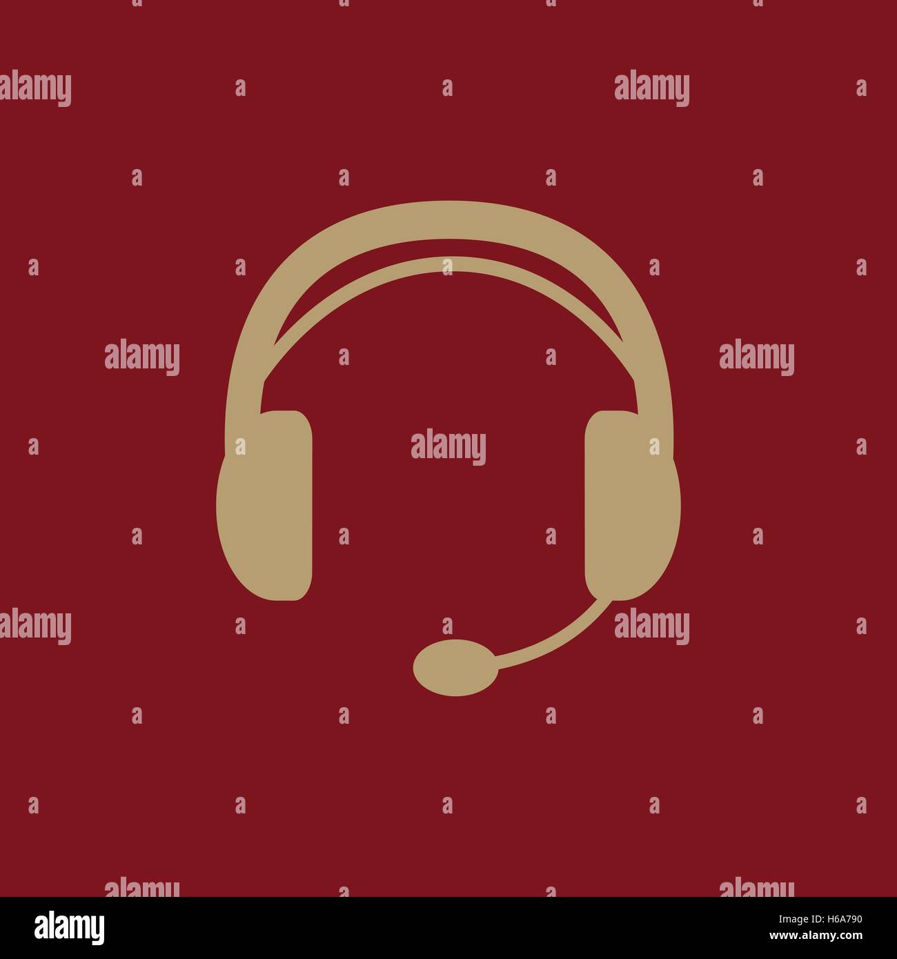 The headset icon. Support symbol. Flat Stock Vector Image & Art - Alamy