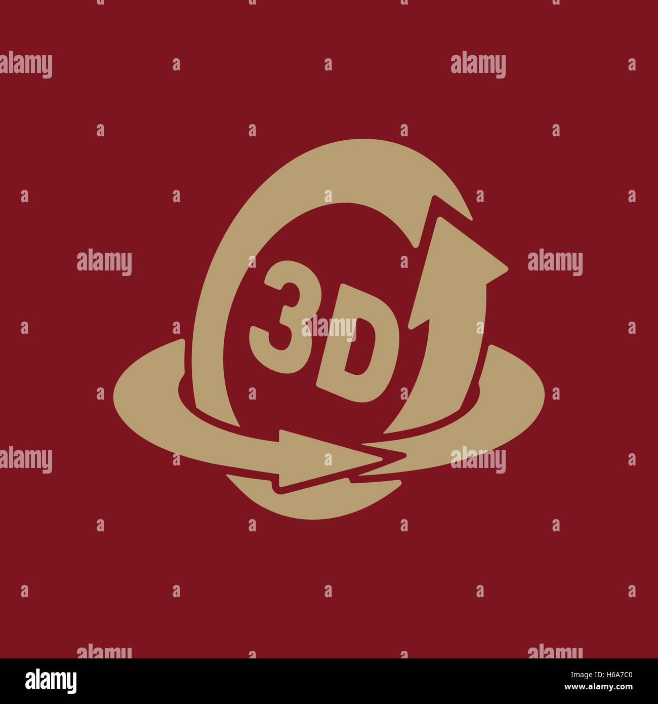 The 3d icon. Rotation arrow symbol. Flat Stock Vector Image & Art - Alamy