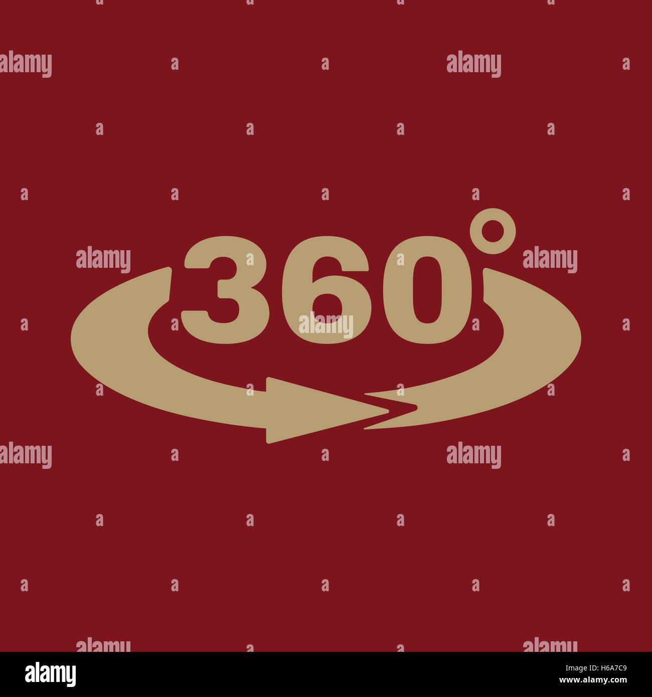 The Angle 360 degrees icon. Rotation symbol. Flat Stock Vector Image ...