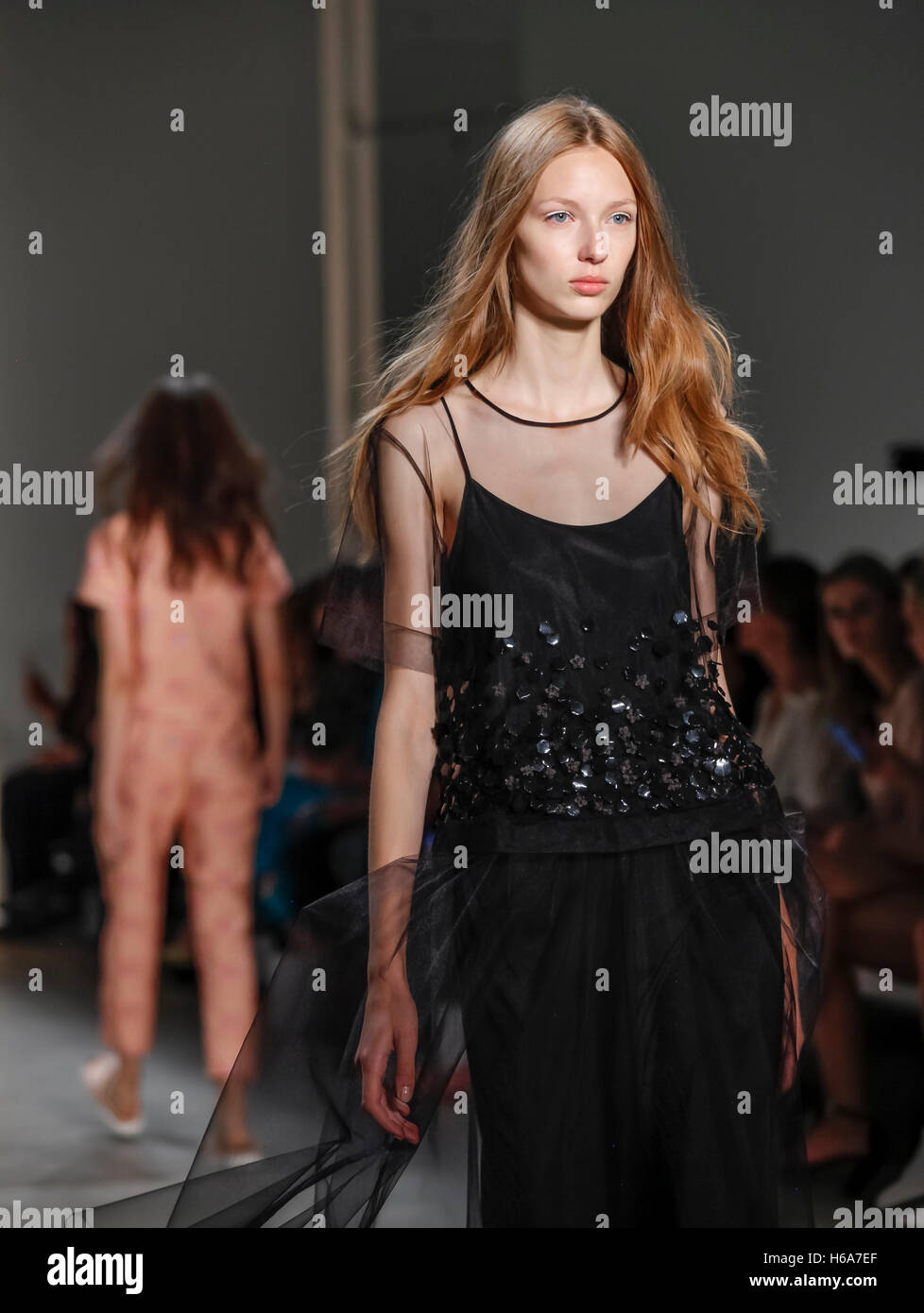 New York, NY, USA - September 8, 2016: A model walks runway for the ...