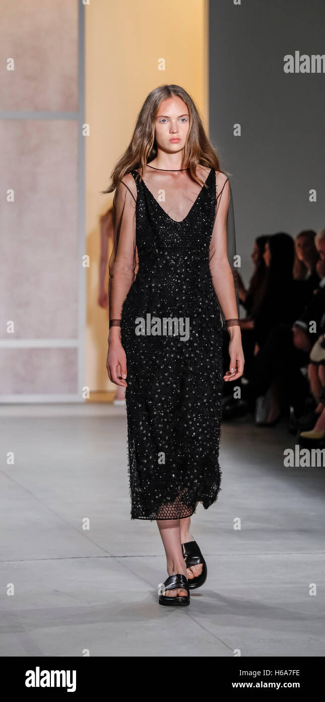 New York, NY, USA - September 8, 2016: A model walks runway for the ...