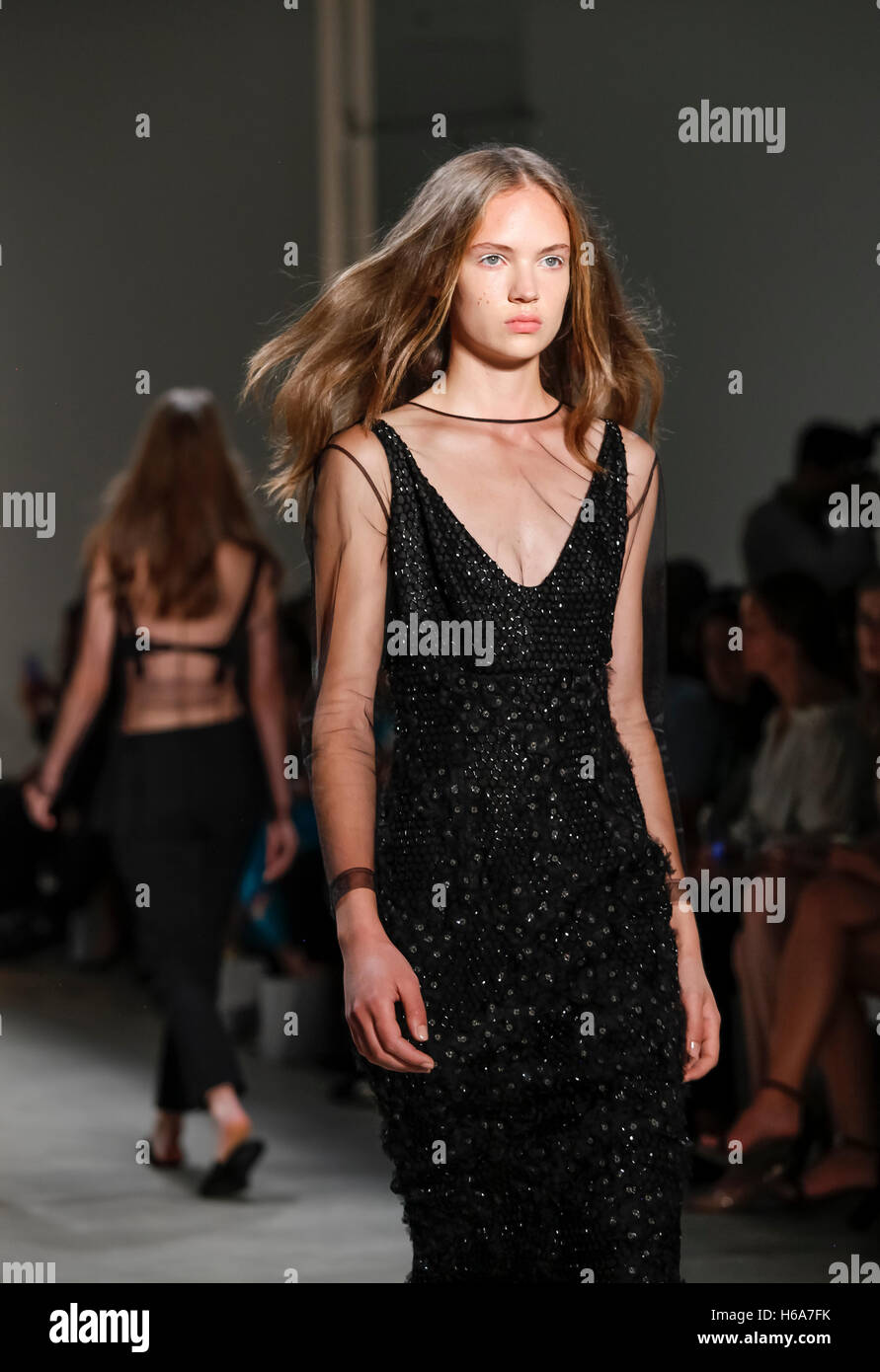 New York, NY, USA - September 8, 2016: A model walks runway for the ...