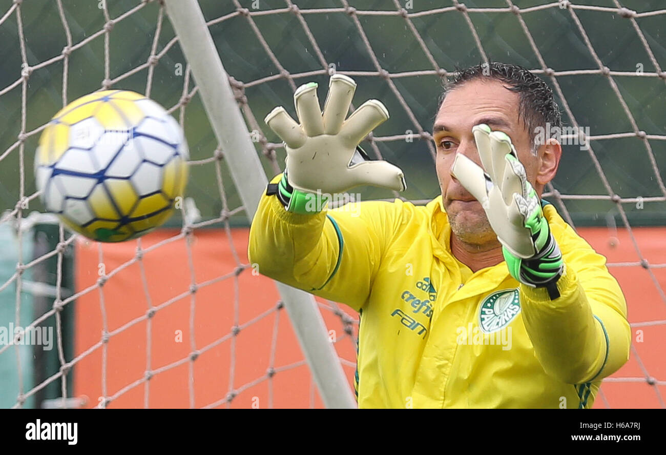 Sao Paulo, Brazil. 25th Oct, 2016. TREINO DO PALMEIRAS - The goalkeeper ...