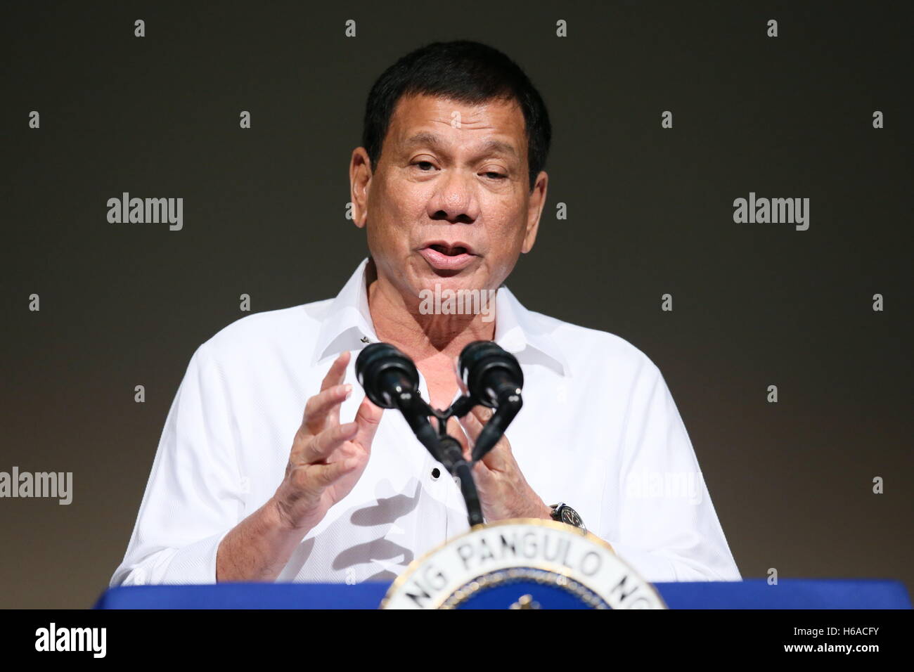 Philippine President Rodrigo Duterte delivers a speech at the ...