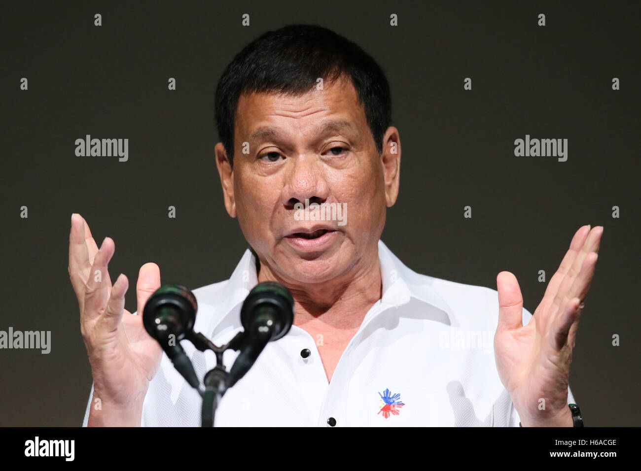 Philippine President Rodrigo Duterte delivers a speech at the ...
