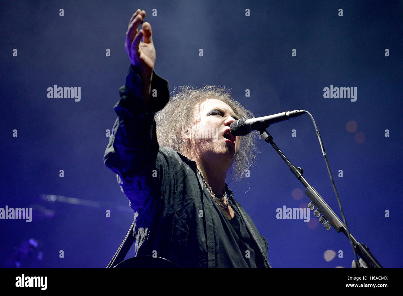 The Cure live on stage on 24 October 2016 in Munich, Olympic Hall. The ...