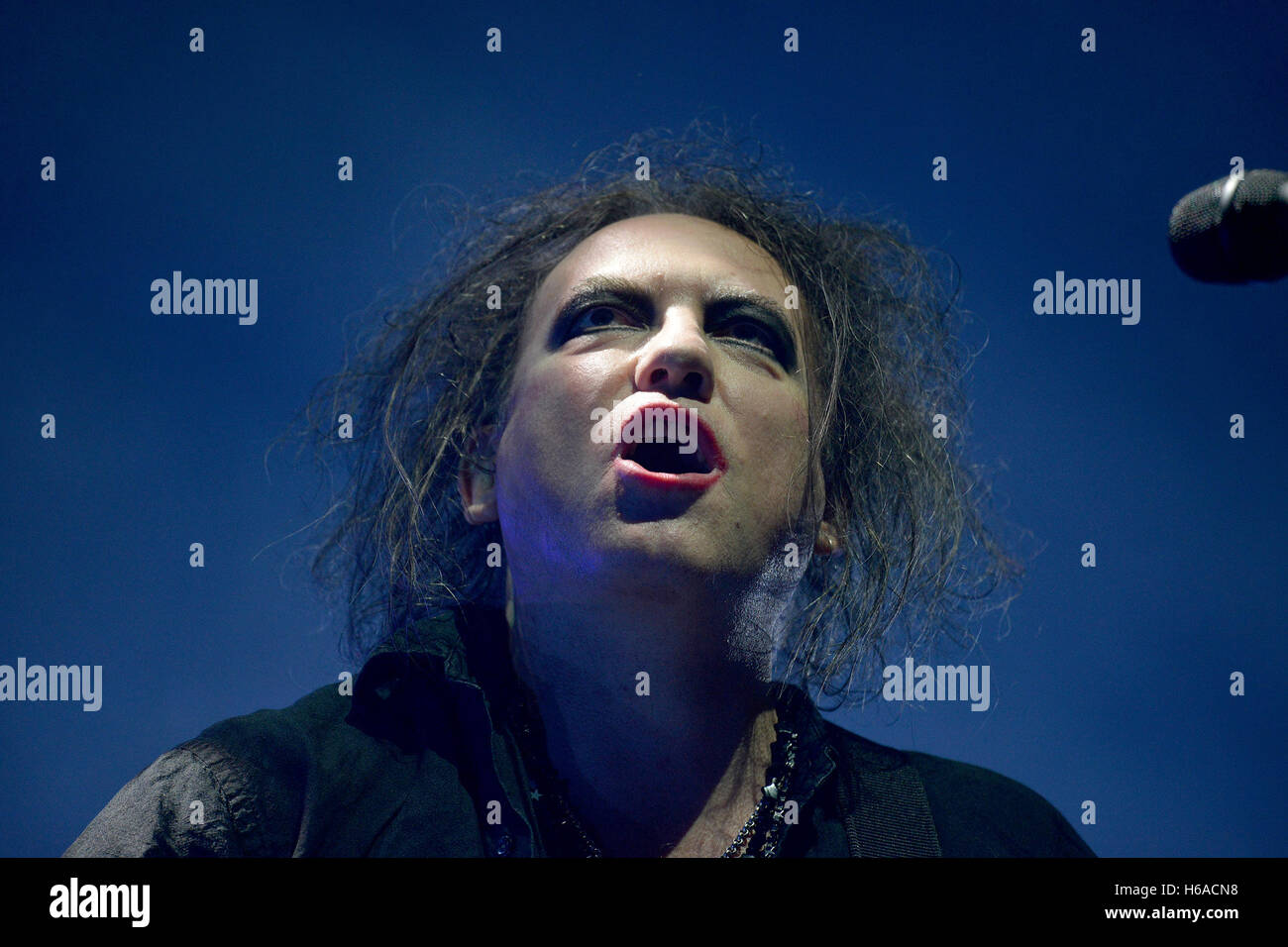 The Cure live on stage on 24 October 2016 in Munich, Olympic Hall. The ...