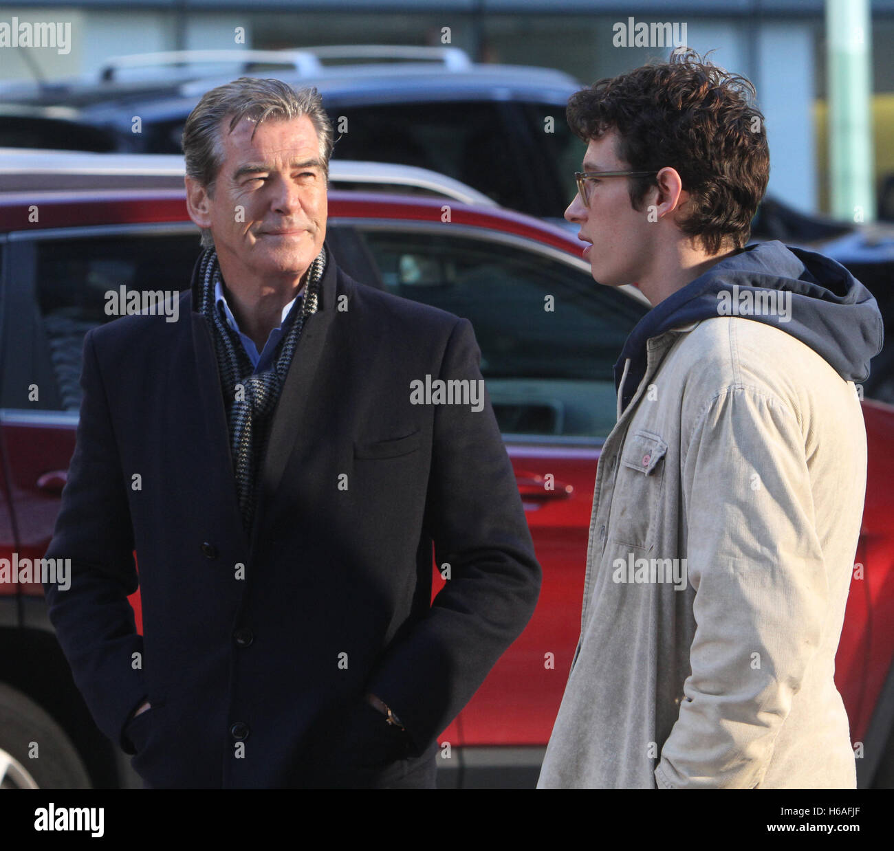 New York, USA. 26th October, 2016. Pierce Brosnan and Callum Turner on ...