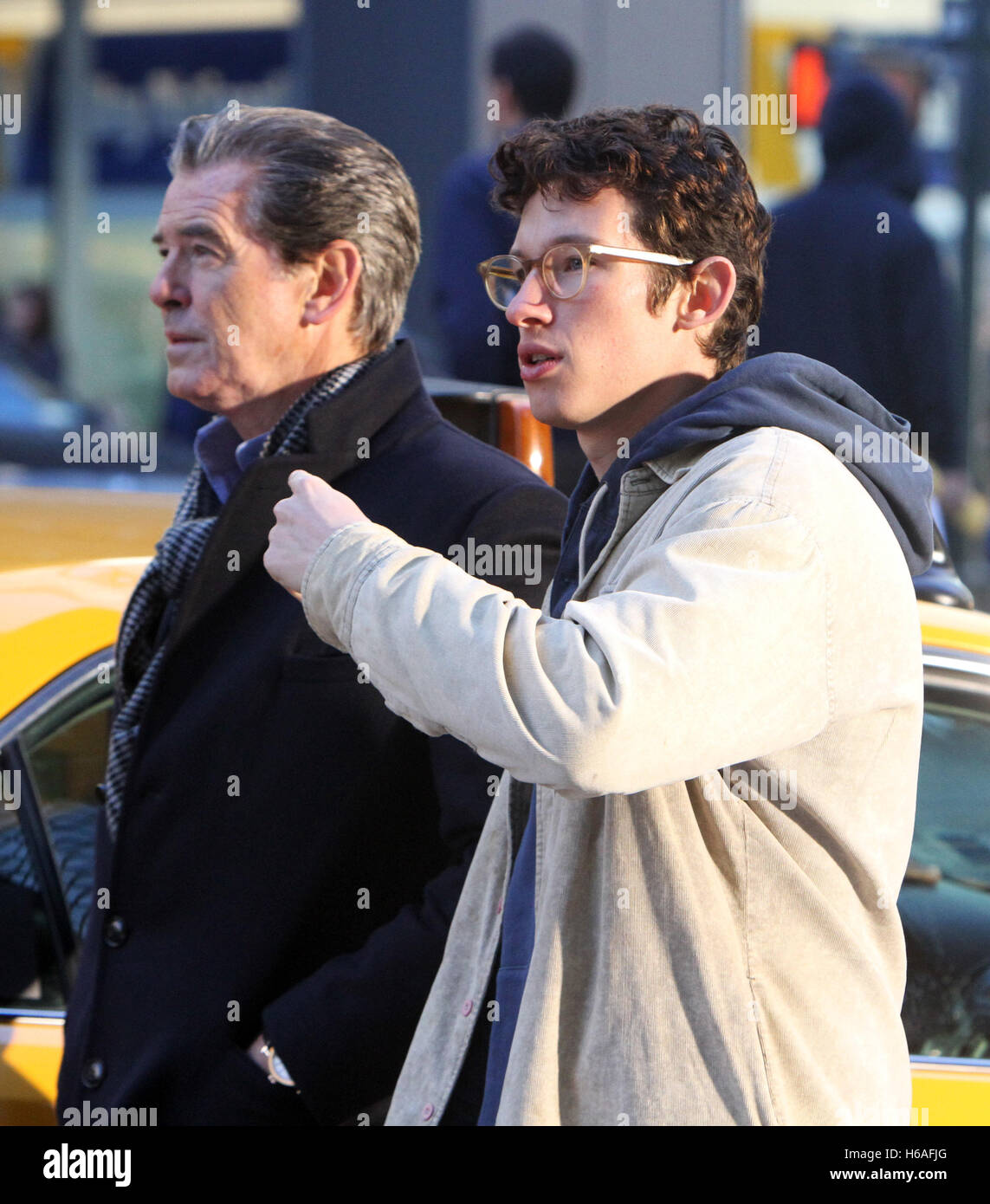New York, USA. 26th October, 2016. Pierce Brosnan and Callum Turner on ...