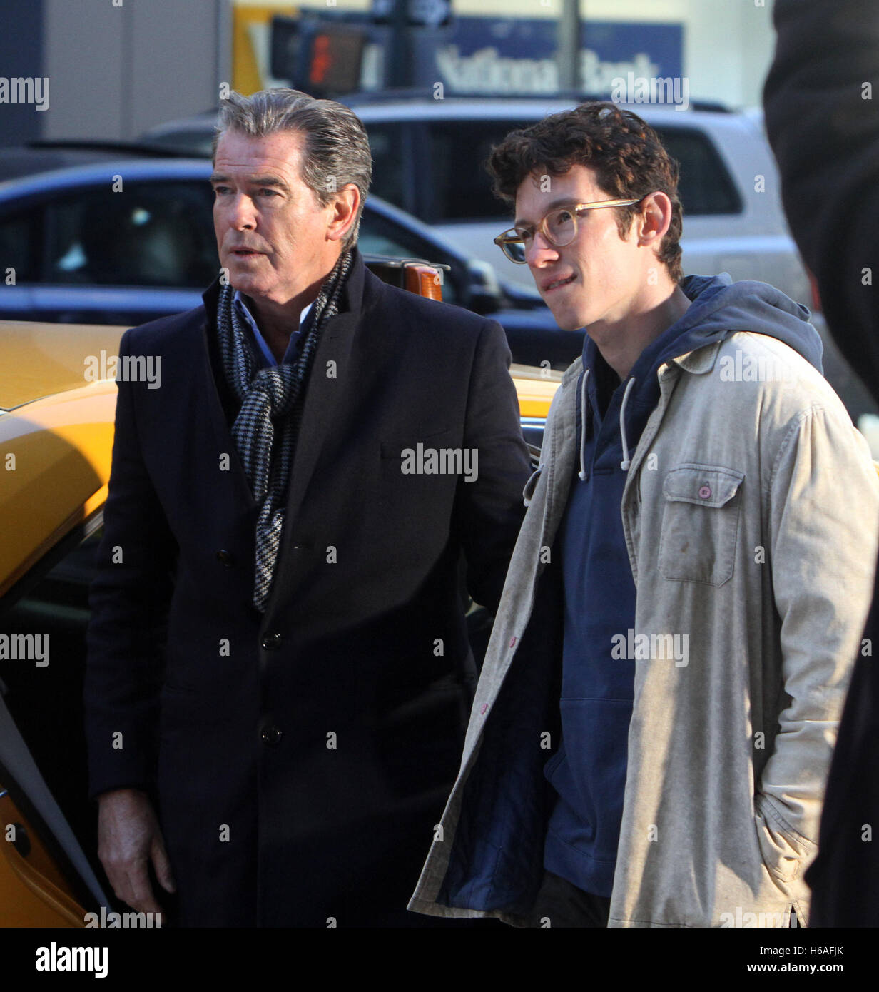New York, USA. 26th October, 2016. Pierce Brosnan and Callum Turner on ...