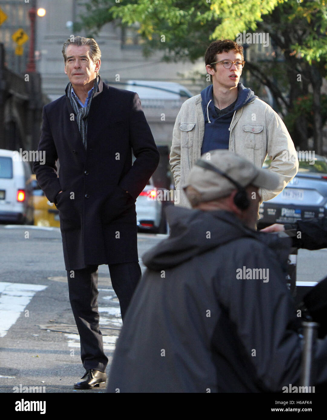 New York, USA. 26th October, 2016. Pierce Brosnan and Callum Turner on ...