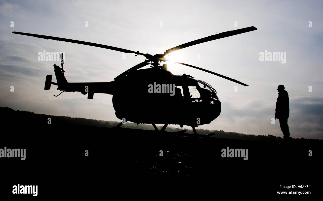 Celle, Germany. 26th Oct, 2016. A Bo-105 German Army helicopter can be ...