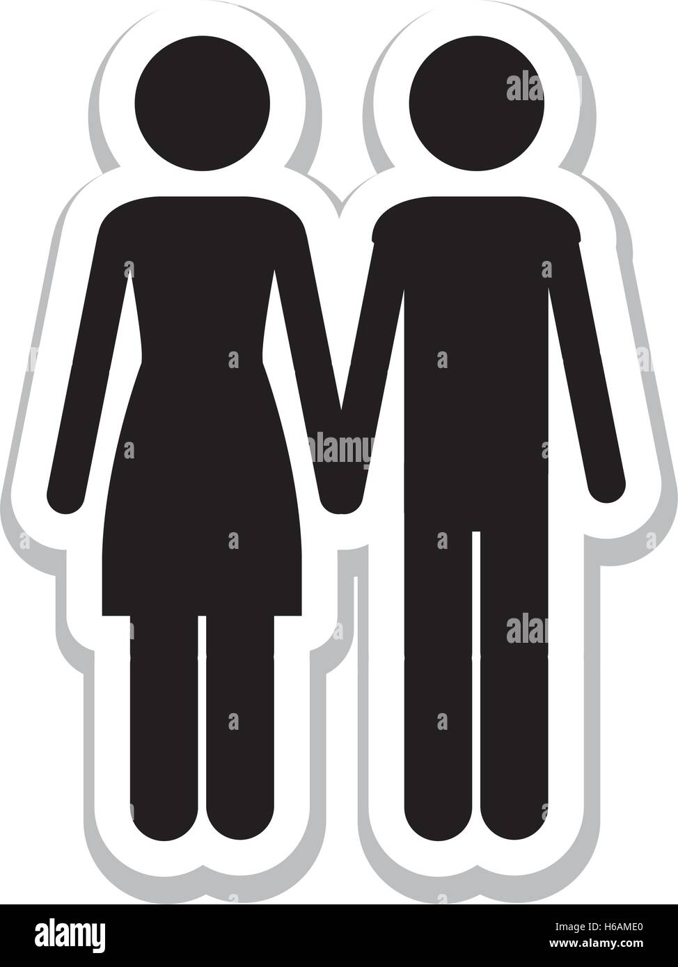 man woman romantic couple pictogram icon image Stock Vector Image & Art ...