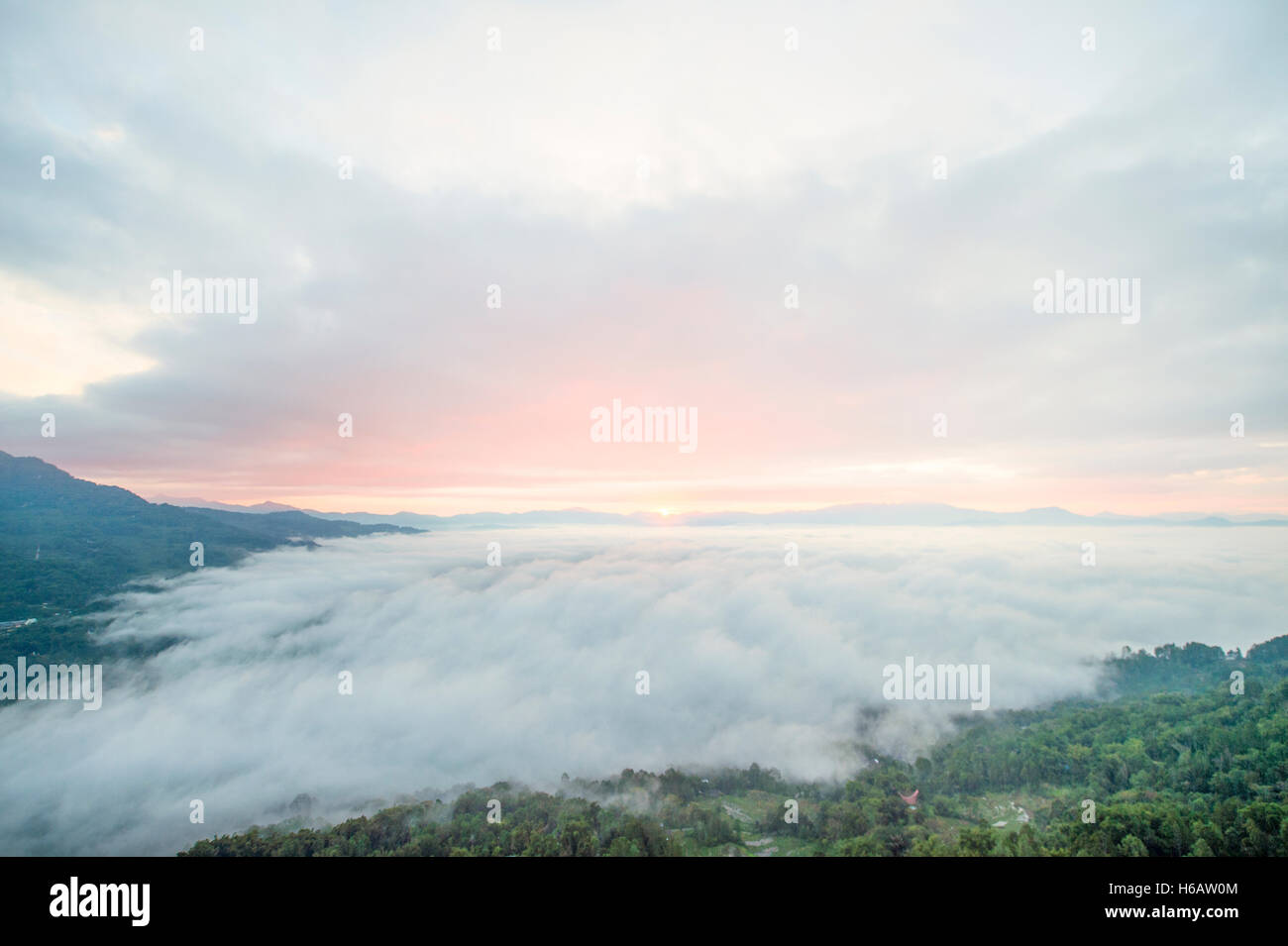 Landscape of North Toraja during sunrise from Lolai Stock Photo - Alamy