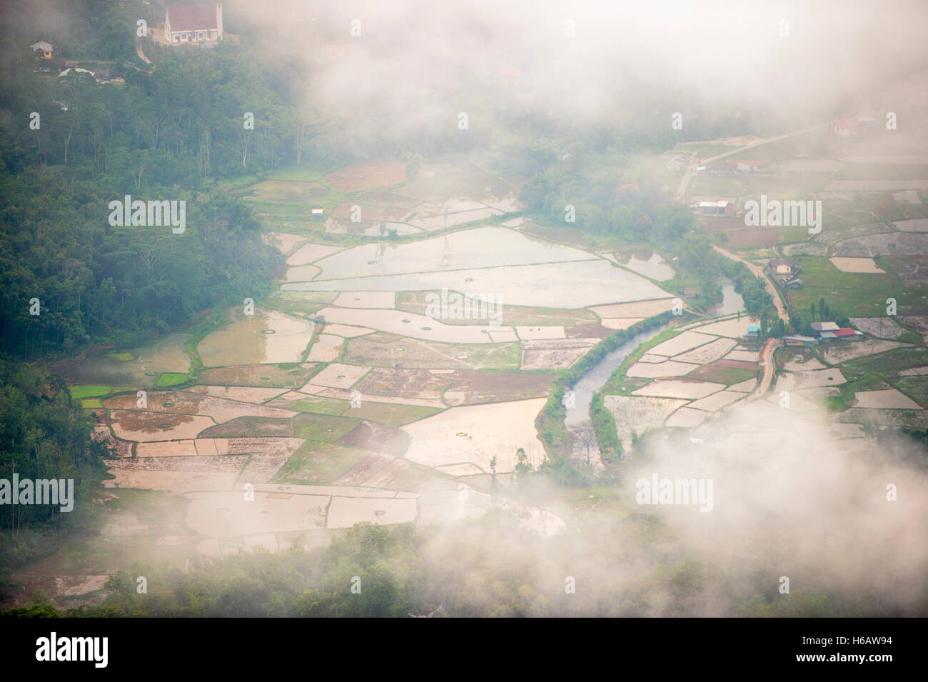 Landscape of North Toraja during sunrise from Lolai Stock Photo - Alamy