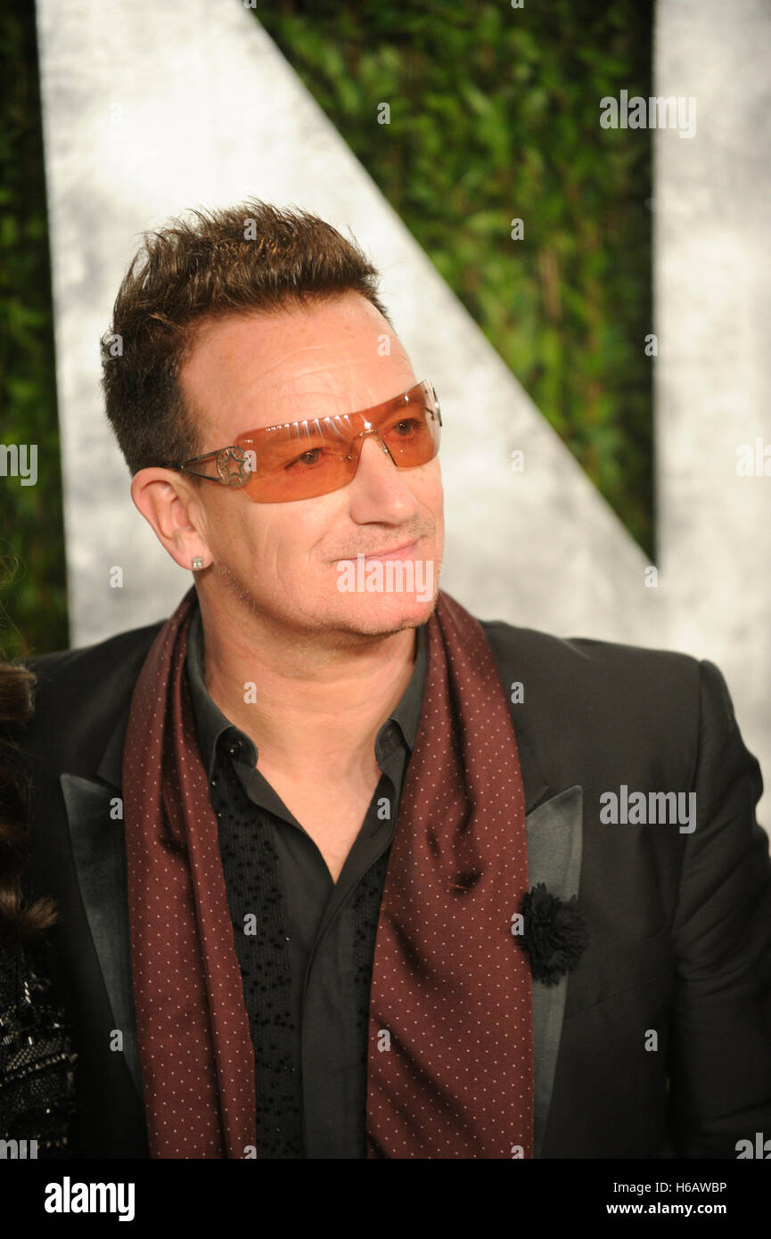 Bono arrives for the 2013 Vanity Fair Oscar Party hosted by Graydon ...