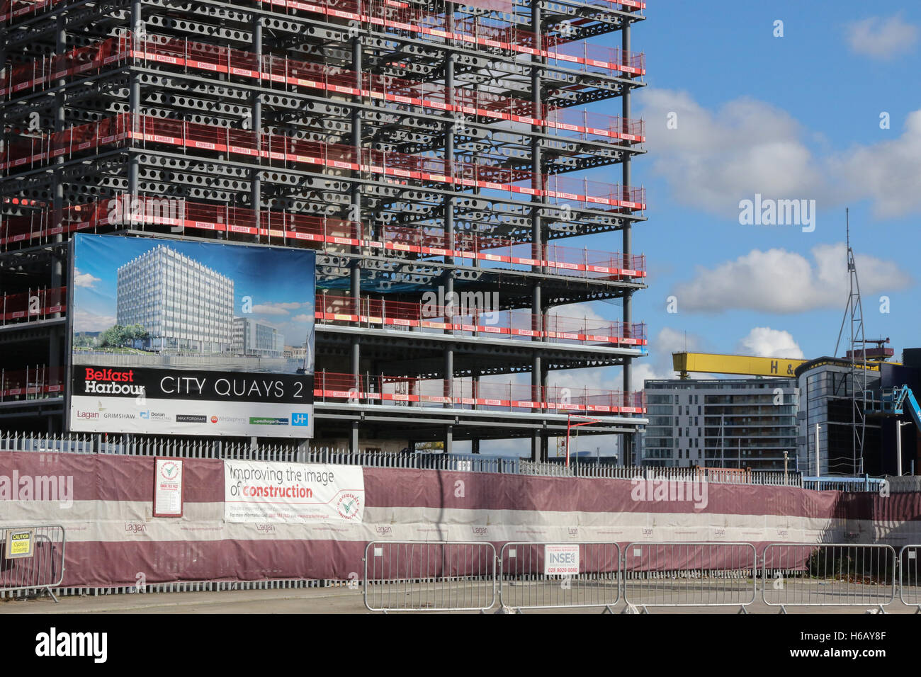 City Quays 2 under construction at Belfast Harbour Stock Photo - Alamy