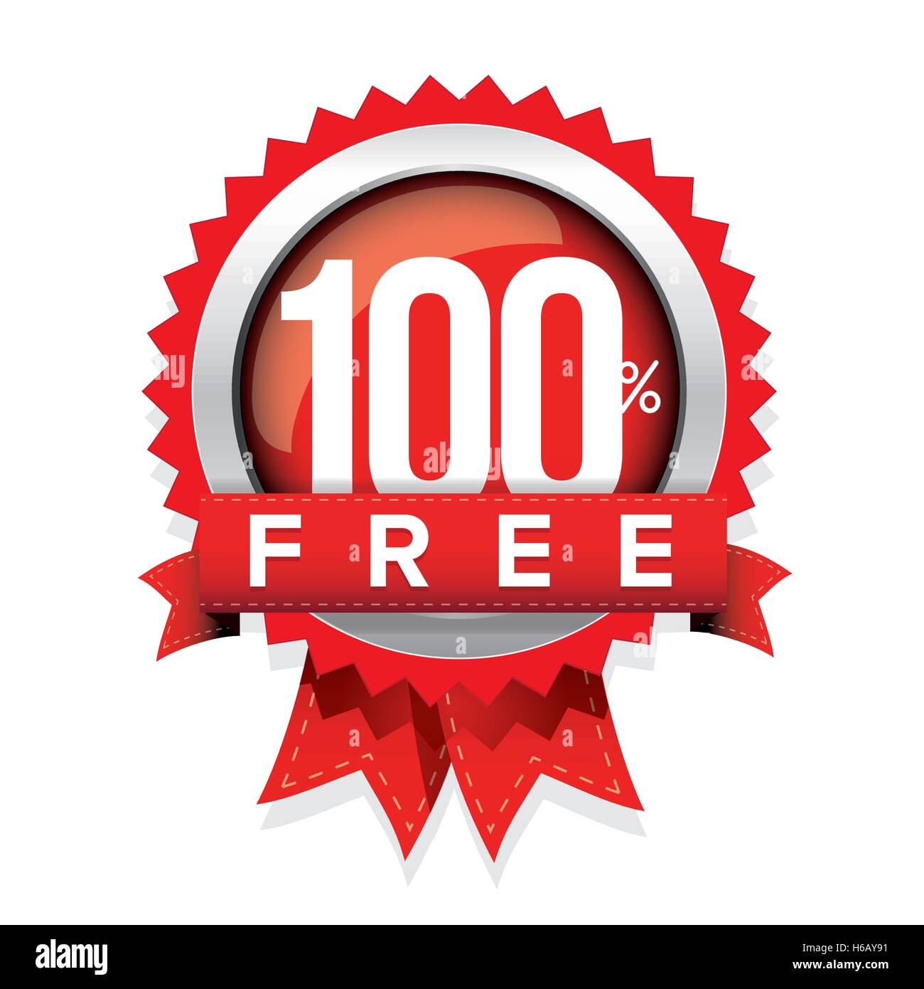 Hundred percent free badge with ribbon Stock Vector Image & Art - Alamy