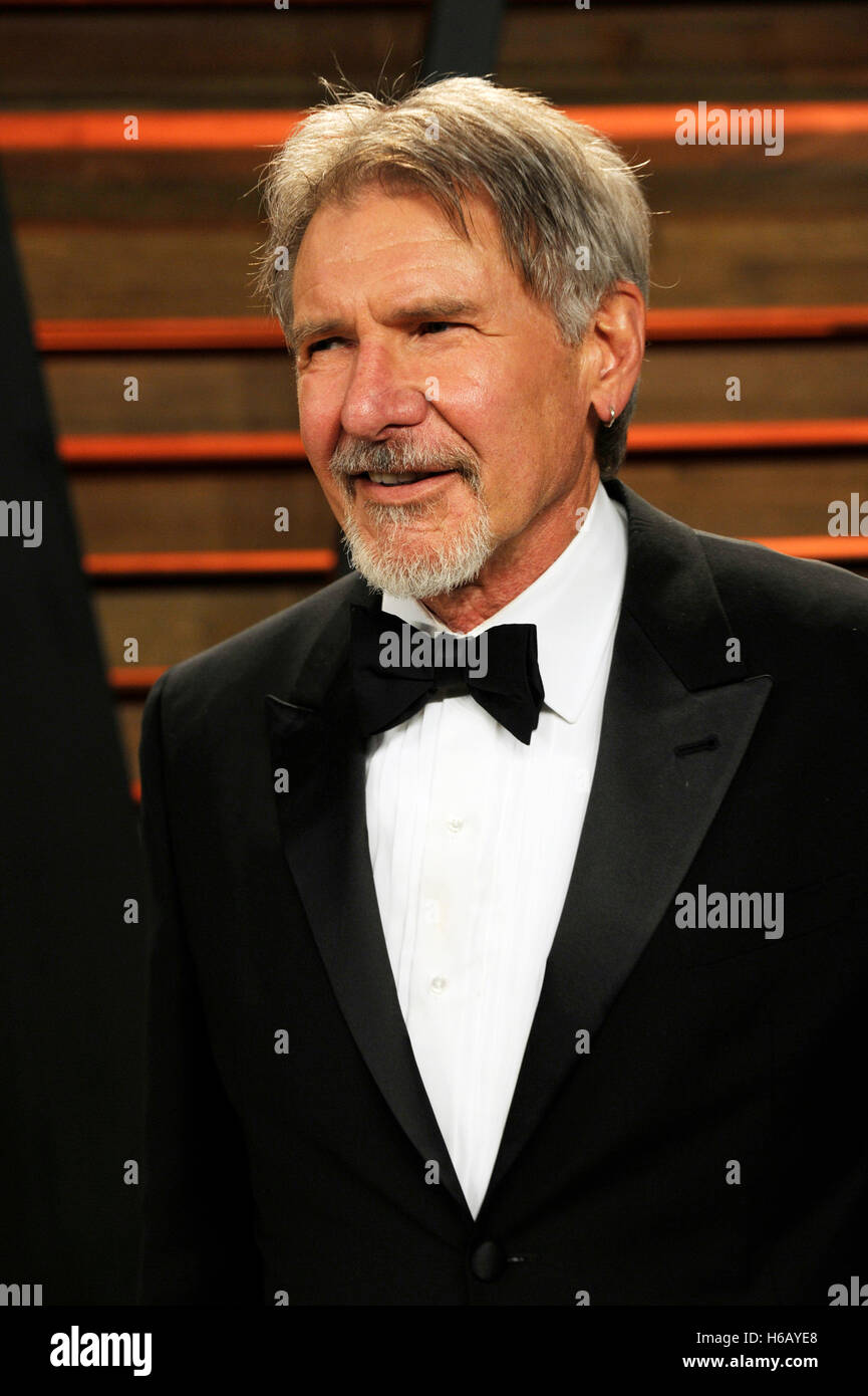 Harrison Ford attends the 2014 Vanity Fair Oscar Party on March 2, 2014 ...