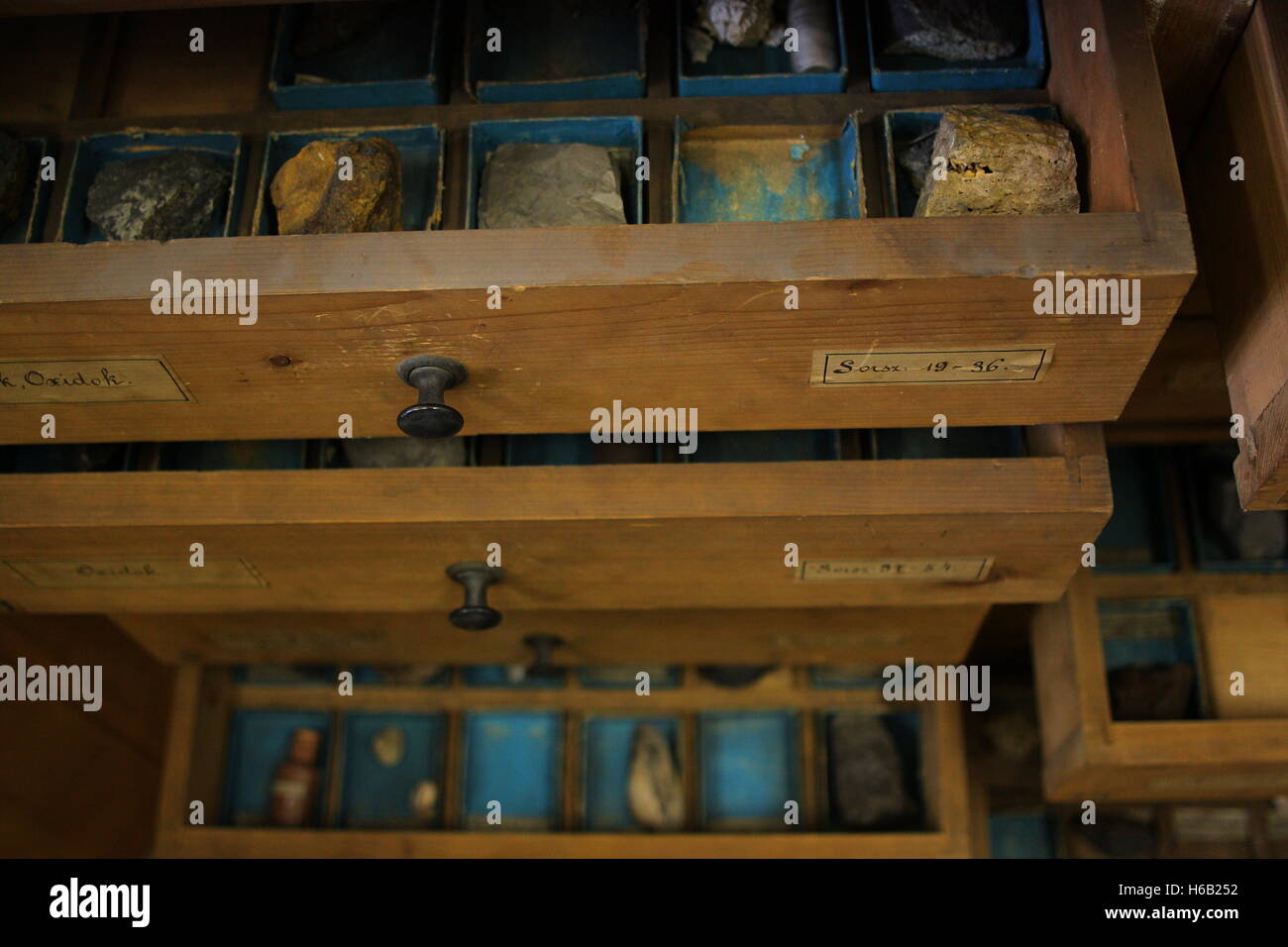 Vintage laboratory drawers Stock Photo - Alamy