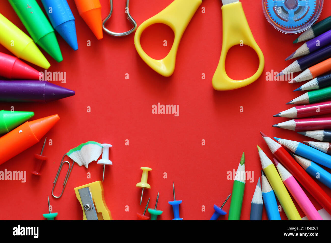 stationery red background Stock Photo - Alamy