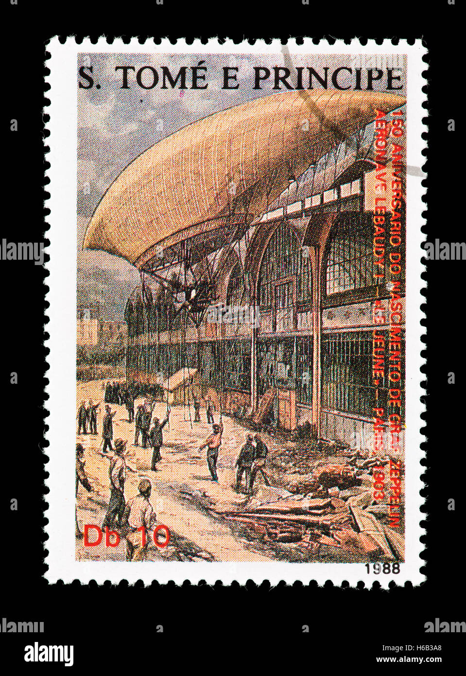 Postage stamp from St. Thomas and Prince Islands depicting the airship ...