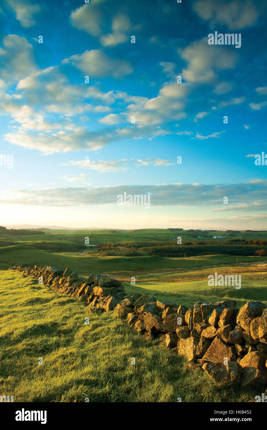 Looking across the Neilston countryside from above Harelaw Dam ...