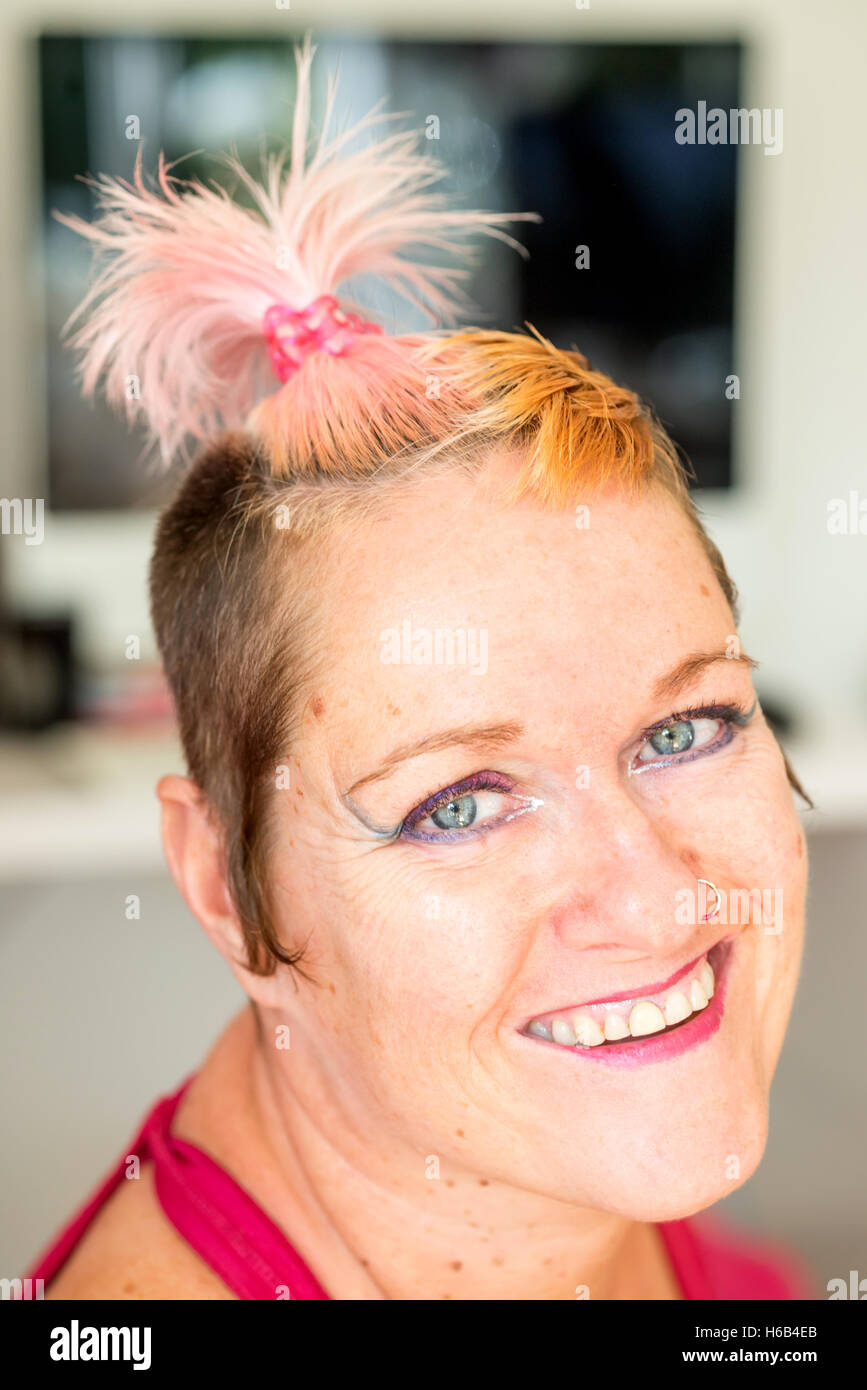 Artist Alison Lapper at home in Shoreham-by-Sea Stock Photo - Alamy