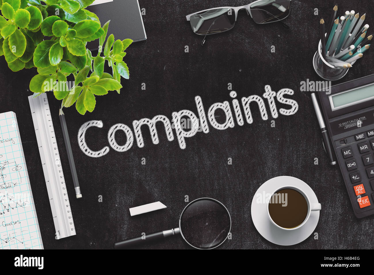 Black Chalkboard with Complaints. 3D Rendering Stock Photo - Alamy