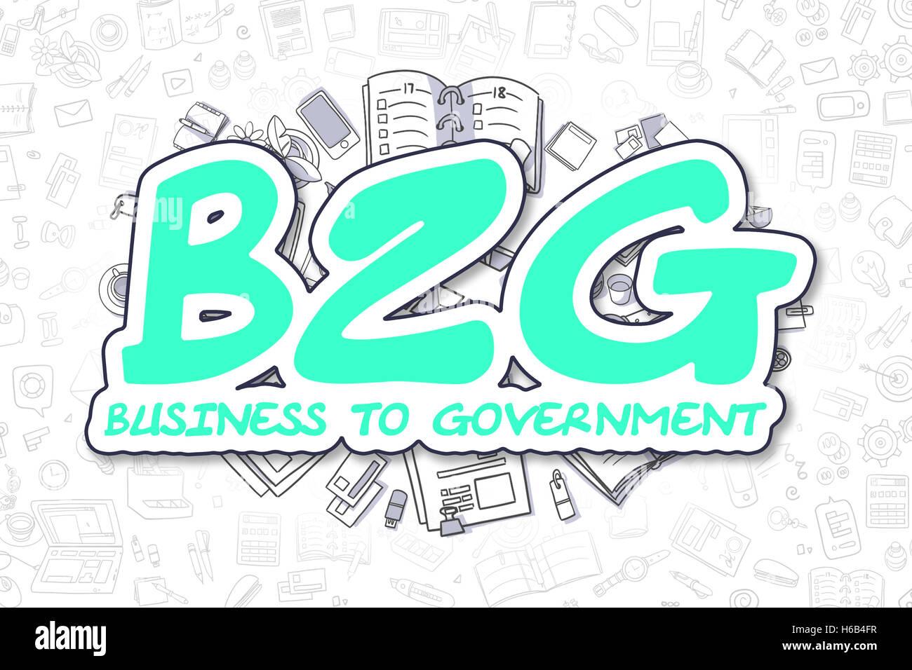 B2G - Doodle Green Word. Business Concept Stock Photo - Alamy