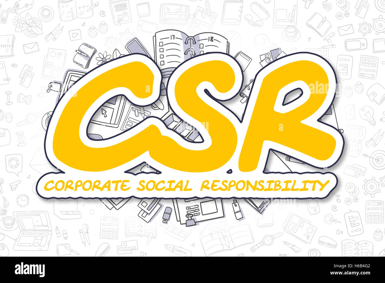 Csr - Cartoon Yellow Inscription. Business Concept Stock Photo - Alamy