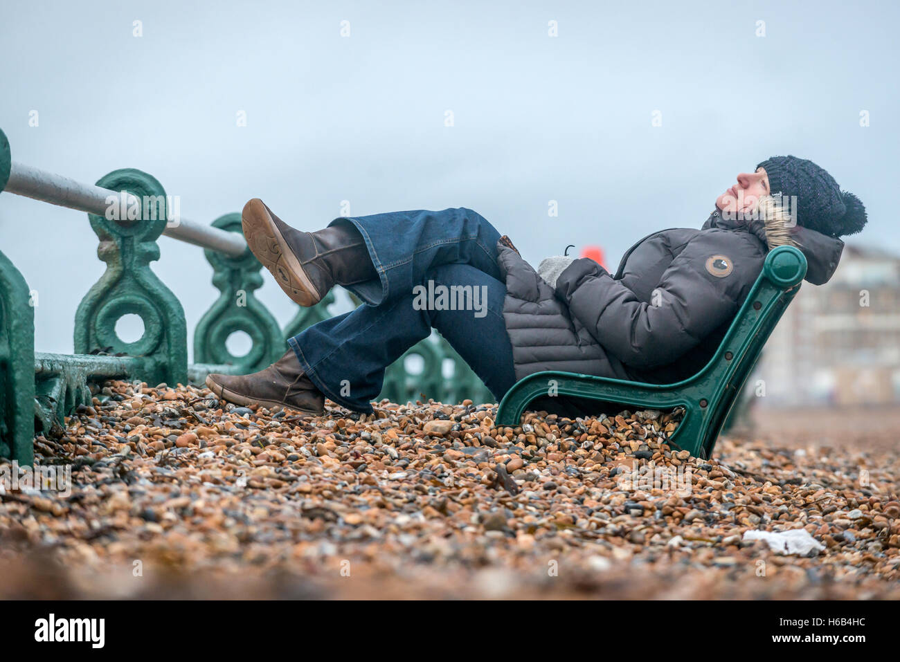 The aftermath of a powerful storm left beach pebbles washed up onshore ...
