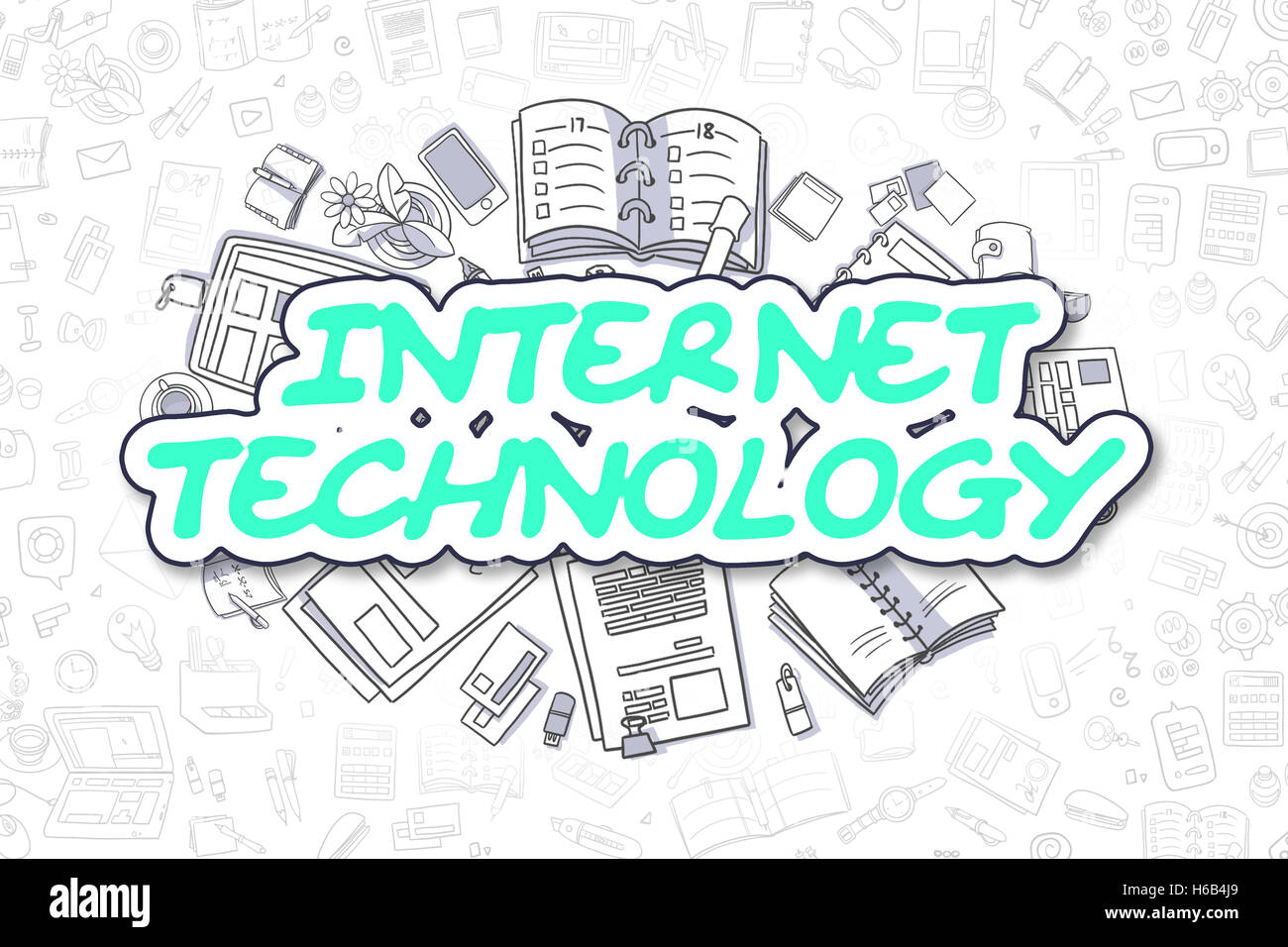 Internet Technology - Doodle Green Word. Business Concept Stock Photo ...