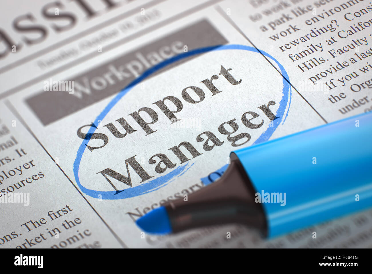 Now Hiring Support Manager. 3D Stock Photo - Alamy
