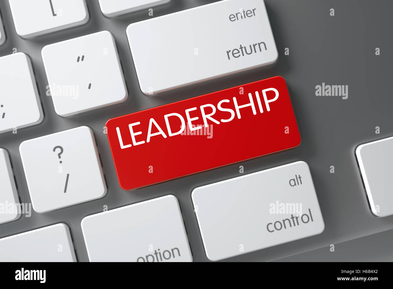 Leadership CloseUp of Keyboard. 3D Stock Photo - Alamy