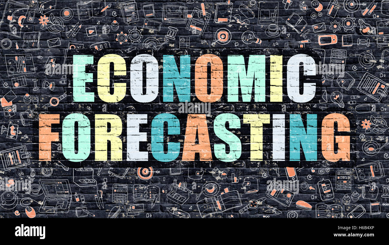 Economic Forecasting Concept. Multicolor on Dark Brickwall Stock Photo ...