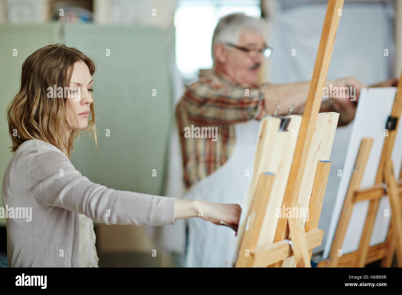 Drawing in studio Stock Photo - Alamy