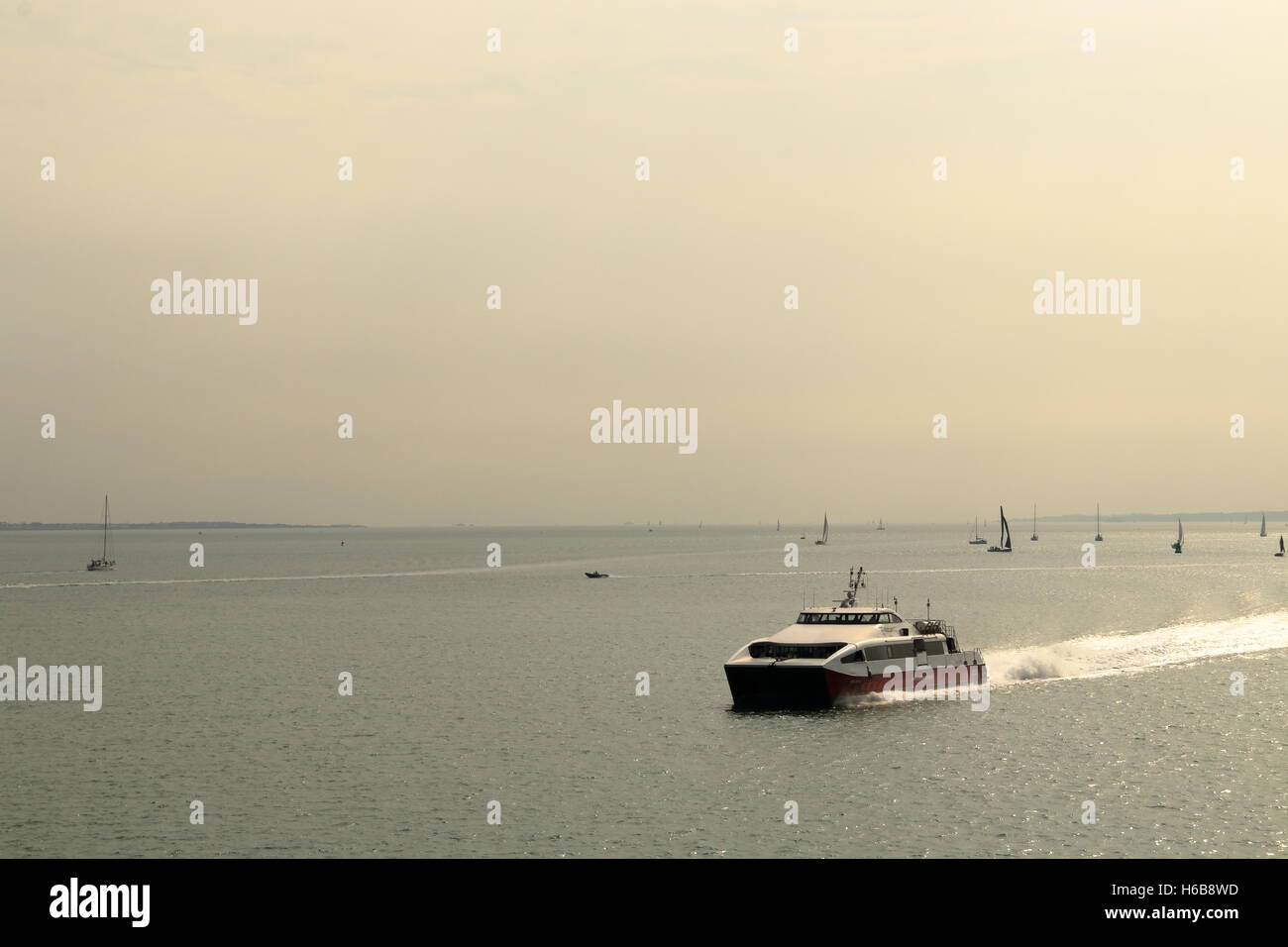 Red Jet 4 fast ferry heading for Southampton,UK Stock Photo - Alamy