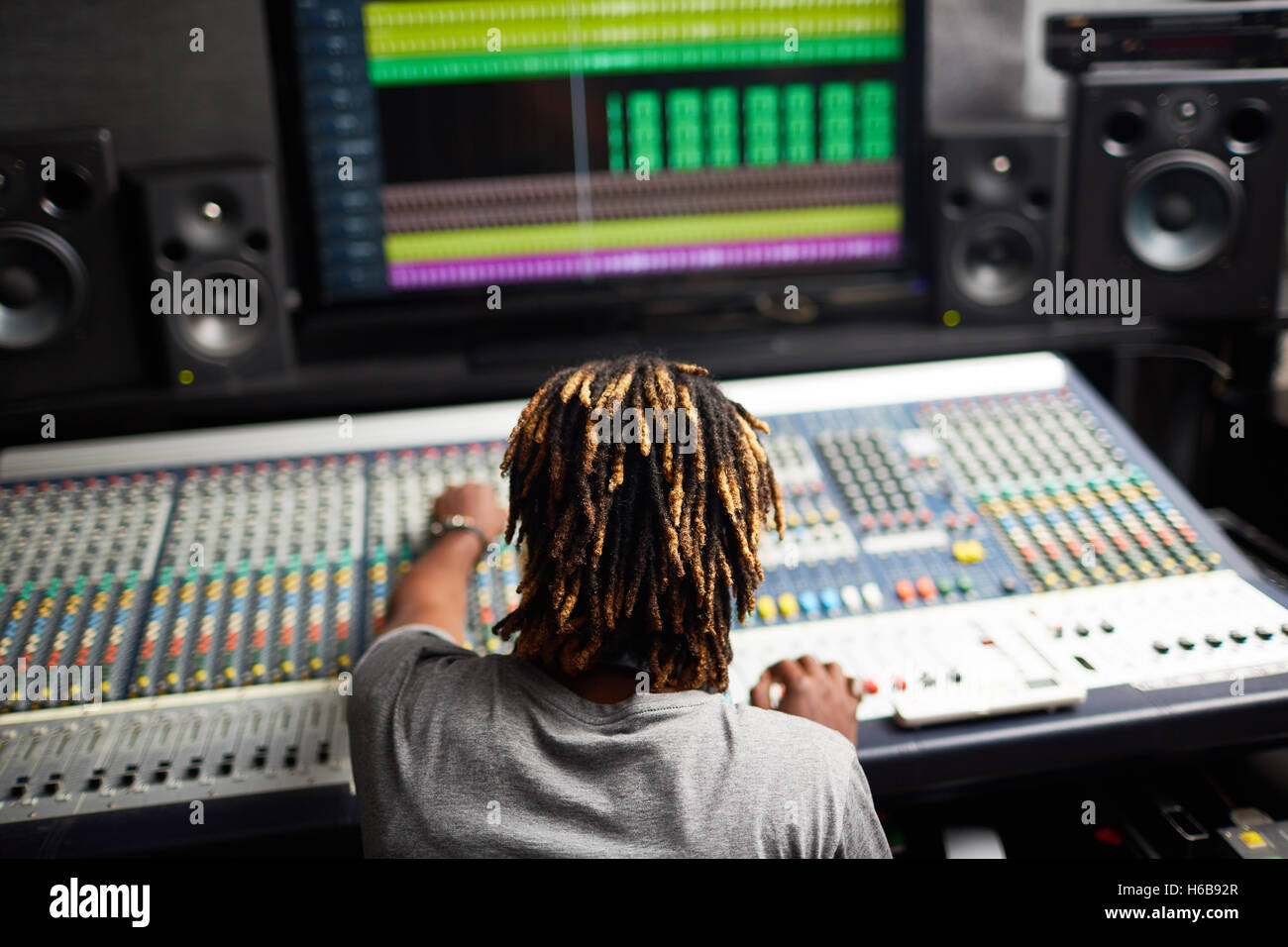 Working in recording studio Stock Photo - Alamy