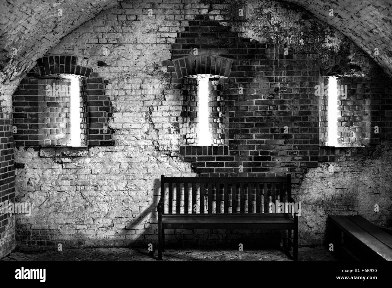 Inside view of Fort Barrancas near Pensacola, FL featuring fortified ...