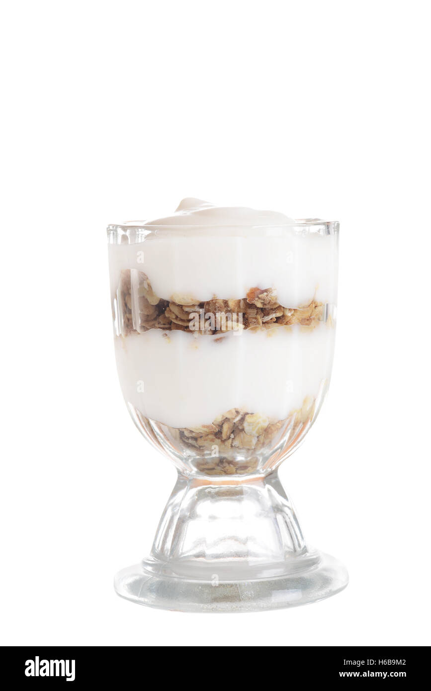isolated vanilla parfait with granola Stock Photo - Alamy