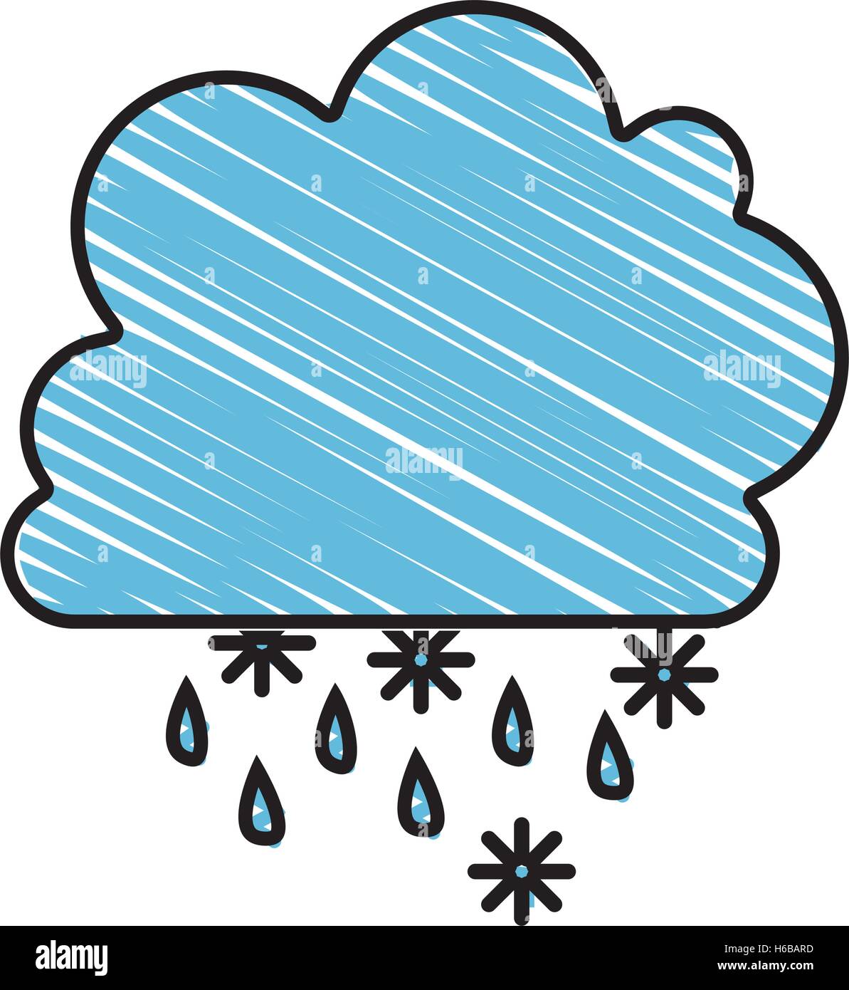 snow and cloud drawing image Stock Vector Image & Art - Alamy