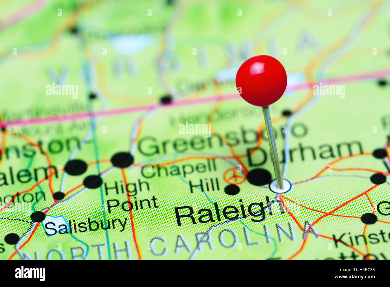 Raleigh map hi-res stock photography and images - Alamy