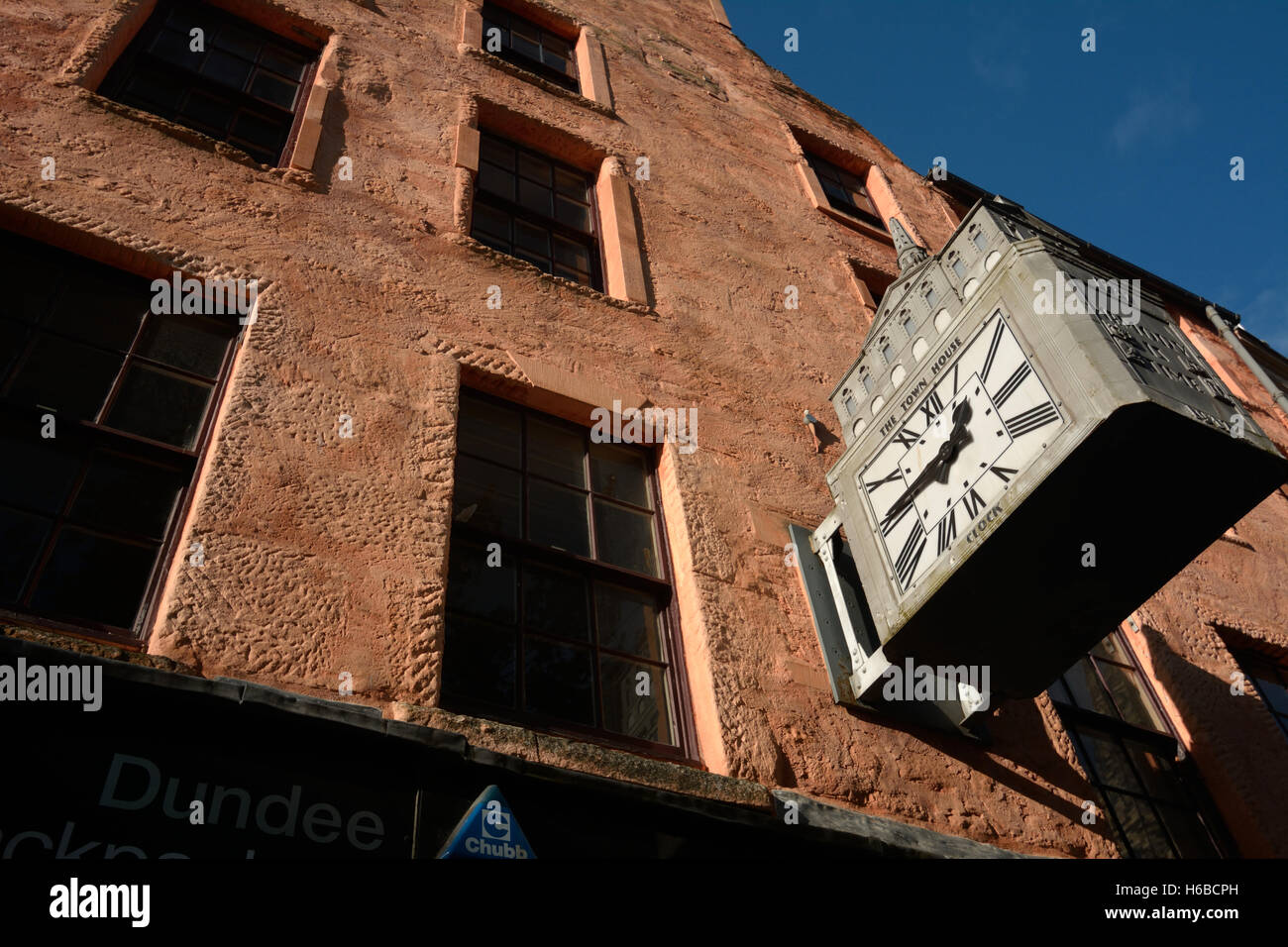 United Kingdom, Scotland, Dundee, downtown, public exterior clock Stock ...