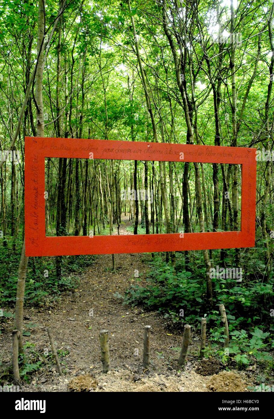 Art installation in a forest Stock Photo - Alamy