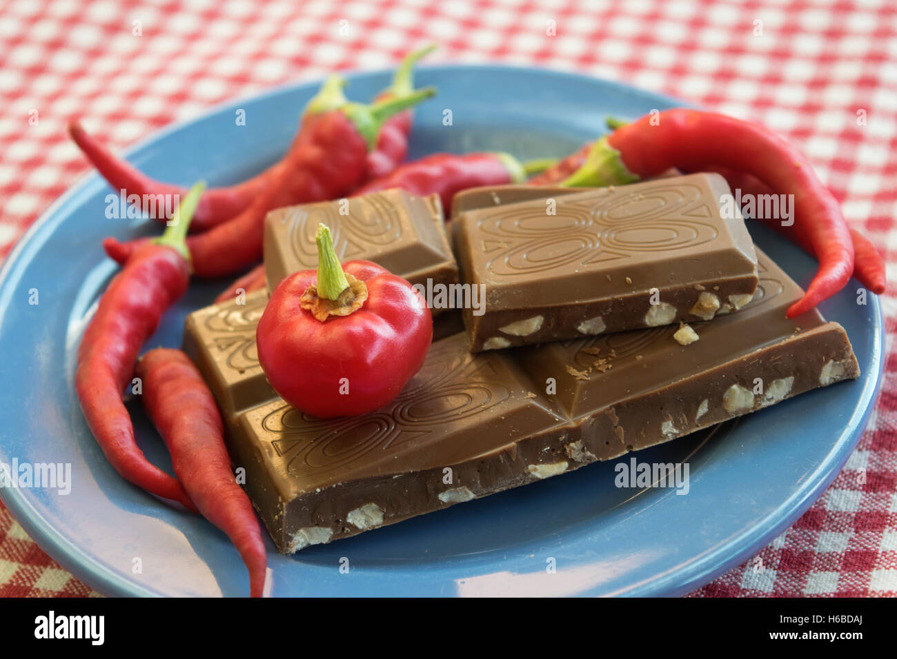 chocolate at hot chilli pepper Stock Photo - Alamy