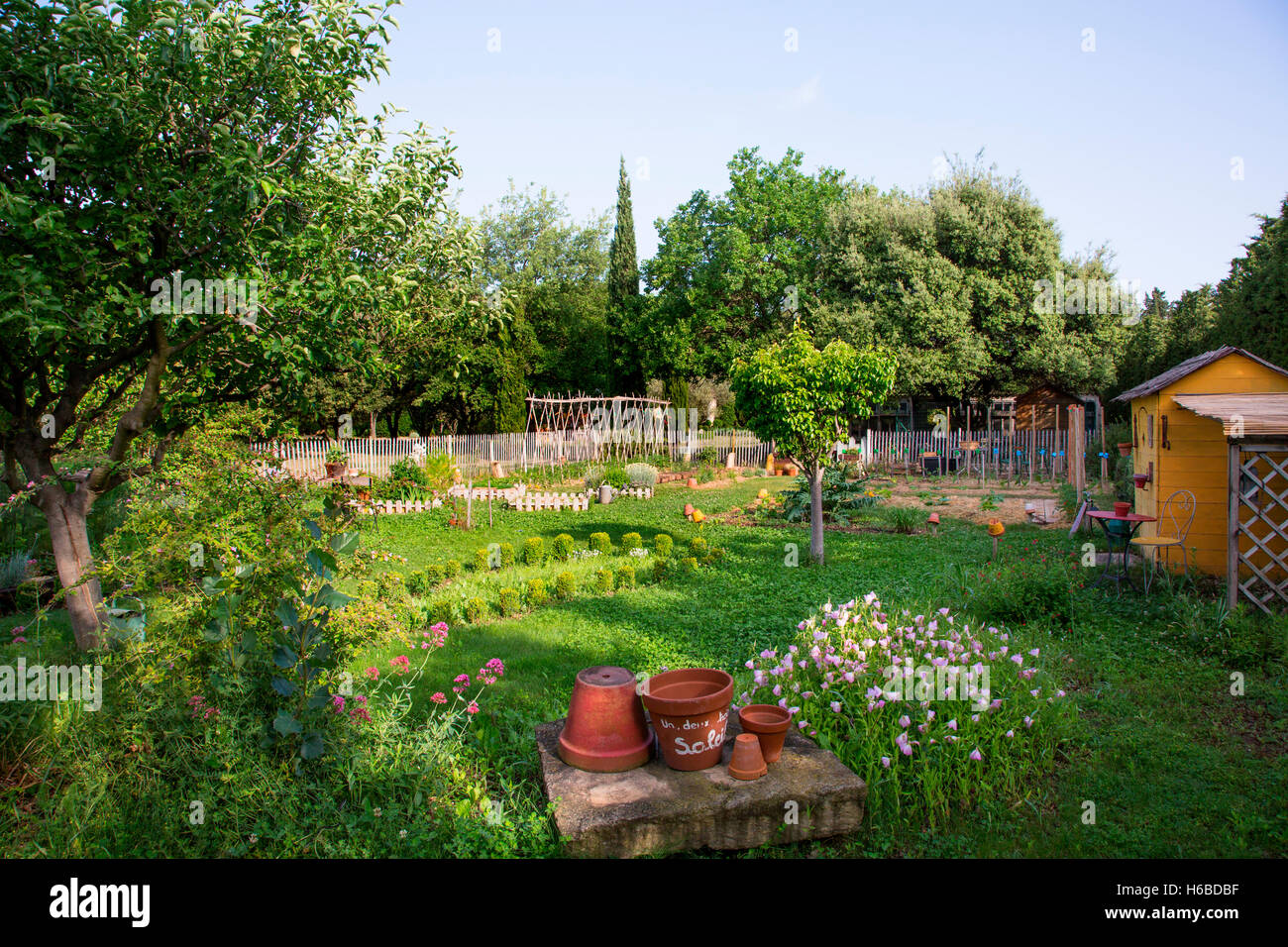 Vegetable garden in spring, Provence, France Stock Photo - Alamy