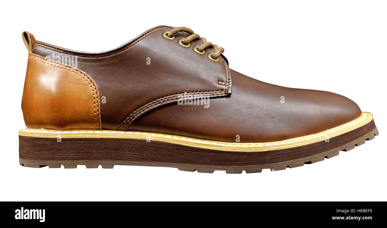 Side view of isolated two-tone brown shoe Stock Photo - Alamy