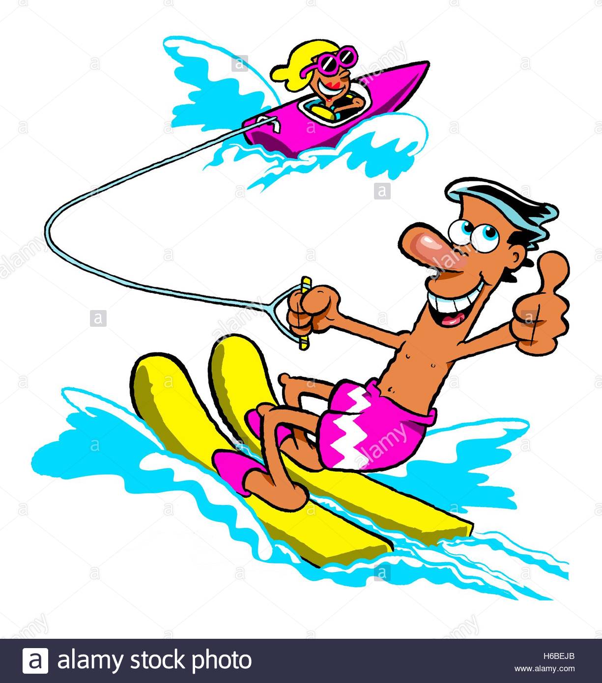 Cartoon Of Woman Skiing Stock Photos & Cartoon Of Woman Skiing Stock ...